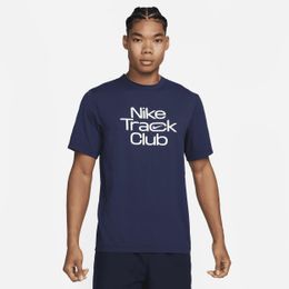 Nike Track Club Nike Dri-FIT Kurzarm-Laufoberteil für Herren - Blau
