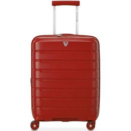 Roncato Hartschalen-Trolley B-FLYING Carry-on, 55 cm, rot, 4 Rollen, Handgepäck-Koffer Reisekoffer mit Volumenerweiterung und TSA Schloss, rot