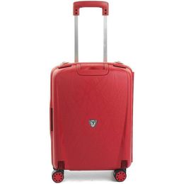 Roncato Hartschalen-Trolley Light Carry-on, 55 cm, rot, 4 Rollen, Handgepäck-Koffer Hartschalen-Koffer mit TSA Schloss, rot