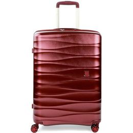 Roncato Hartschalen-Trolley Stellar, 64 cm, Hartschalen-Koffer Reisegepäck mit Volumenerweiterung und TSA Schloss, rot