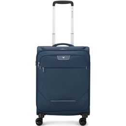 Roncato Handgepäck-Trolley Joy Carry-on, 55 cm, erweiterbar, dunkelblau, 4 Rollen, Weichgepäck-Koffer Reisegepäck mit Volumenerweiterung und TSA Schloss, blau