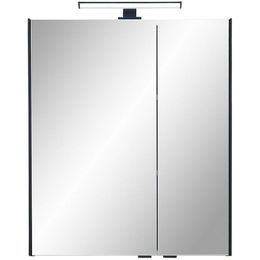 Saphir Badezimmerspiegelschrank Quickset 395 Badschrank, 2 Spiegeltüren, 2 Einlegeböden, 60 cm breit inkl. LED-Beleuchtung, Türdämpfer, Schalter-/Steckdosenkombination, beige