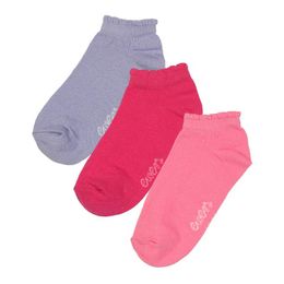 Ewers - Sneaker-Socken UNI 3er-Pack in pink/flieder, Gr.23-26