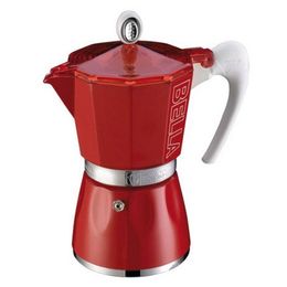 6 Tassen rote italienische Kaffeemaschine - 103006ro GAT