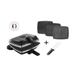 Croque-waffelwaffeln 3 teller 1000w schwarz Lagrange 039624