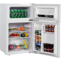 90L Kühlschrank mit 27L Gefrierfach Kühl-Gefrier-Kombination Standkühlschrank Gefrierschrank mini Kühlschrank weiß - Costway