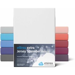 Extra Jersey Spannbettlaken Weiss 90x200 - 100x220 cm - Weiss - Etérea