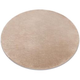 RUGSX - Moderner Waschteppich posh Kreis Shaggy, plüschig, dick Antirutsch beige beige rund 80 cm