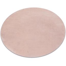 RUGSX - Moderner Waschteppich posh Kreis Shaggy, plüschig, dick Antirutsch erröten rosa pink rund 80 cm