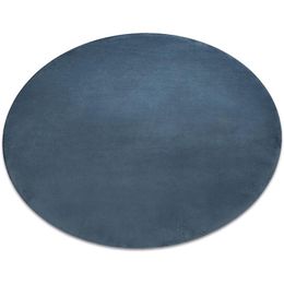 RUGSX - Moderner Waschteppich posh Kreis Shaggy, plüschig, dick Antirutsch blau blue rund 100 cm