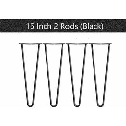16 Zoll Schwarz Möbelfüße,4 Stück, Hairpin Legs Austauschbare Tisch &Schrank Beine Haarnadelbeine Tischgestell, mit Bodenschoner und Schrauben
