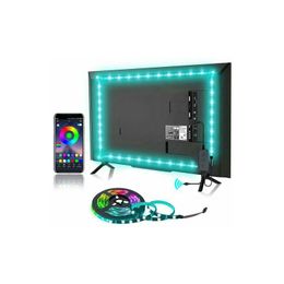 Led Stripe, LED-Streifen, led TV-Hintergrundbeleuchtung, Music Sync, rgb Bluetooth App, 3 Tasten, 2M Kinsi