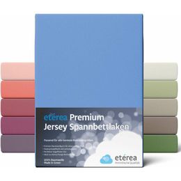 Etérea - Premium Jersey Spannbettlaken Hellblau 180x200 - 200x200 cm - Hellblau
