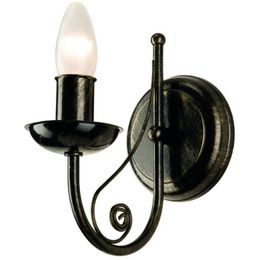 Lamkur Lighting - Lamkur Donato Kerzen-Wandleuchte mit Stoffschirmen, Schwarz, 1x E14