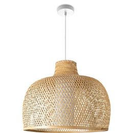 Paco Home - Deckenlampe Bambus Hängeleuchte Boho Wohnzimmer Korblampe Hängend Vintage E27 Natur (Ø52 cm), Pendelleuchte - Typ 4