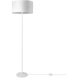 Stehleuchte Wohnzimmer Stoffschirm Tischlampe Textil Schirm E27 Nachtlicht Weiß (Ø38 cm), Stehleuchte-Weiß - Typ 2 - Paco Home