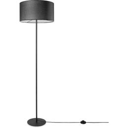 Stehleuchte Wohnzimmer Stoffschirm Tischlampe Textil Schirm E27 Nachtlicht Schwarz(Ø38cm), Stehleuchte-Schwarz - Typ 2 - Paco Home