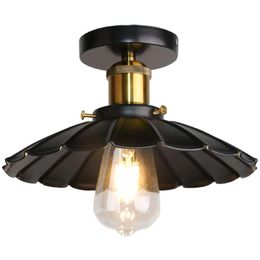 Wottes - Industrielle Retro Metall Deckenleuchte Schlafzimmer Wohnzimmer Küche E27 Modern Deckenlampe Schwarze