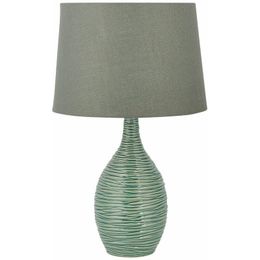 Beliani Tischlampe Grün Keramik 57 cm Stoffschirm Vasenform Kabel mit Schalter Moderner Minimalistischer Stil - Grün