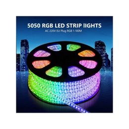 Meditrade GmbH Smd 5050 rgb led streifen spule mit 220V stecker 100 m aussen rohr