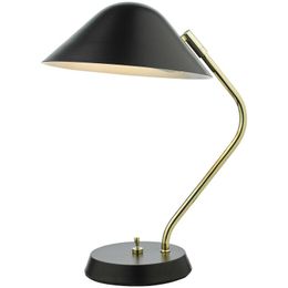 Dar Lighting - Erna Moderne Tischlampe aus poliertem Messing, mattschwarz