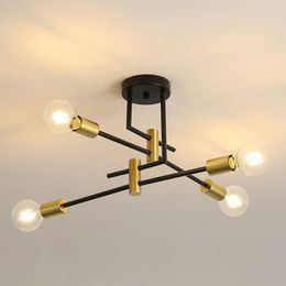 Goeco - Vintage Deckenlampe, Kronleuchter Industrial Plafones E27 Durchmesser 70cm für Schlafzimmer, Küche, Flur 4 Lichter (Glühbirne nicht enthalten)