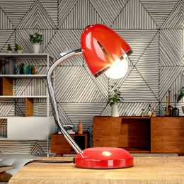 Licht-Erlebnisse Schreibtischlampe Retro Design Rot flexibel verstellbar E27 36 cm Metall - Rot