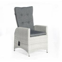 Sunnysmart - Sessel Para-Plus verstellbar Alu / Kunststoffgeflecht silbergrau inkl. Sitz-/Rückenkissen