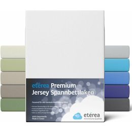 Etérea - Premium Jersey Spannbettlaken Weiss 140x200 - 160x200 cm - Weiss