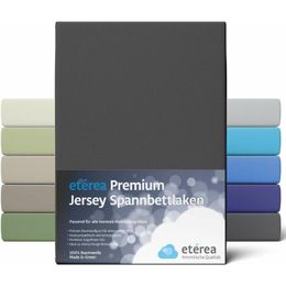 Premium Jersey Spannbettlaken Schwarz 140x200 - 160x200 cm - Schwarz - Etérea