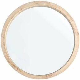 Bizzotto Spiegel Tiziano mit natürlichem Shabby-Holzrahmen ø 52 cm für Bad und Wohnzimmer