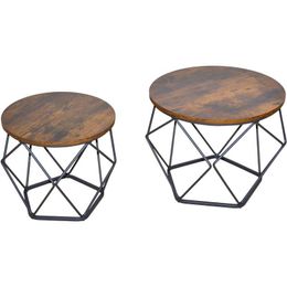 Möbel Direkt Online - Rustikales, stabiles Tisch-Set (2 Stk.) Robbi aus Metall, schwarz