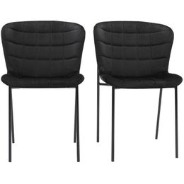Miliboo - Design-Stühle schwarzer Samt (2er-Set) saiga - Schwarz