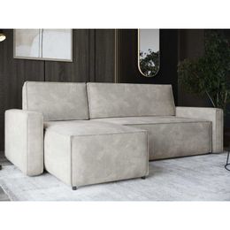 Polstersofa in L-Form botane Couch mit Schlaffunktion JA21 Beige - Furnix