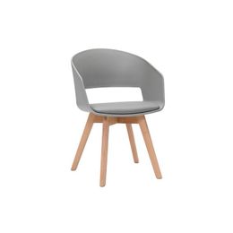 Miliboo Skandinavischer Stuhl in Grau und hellem Holz prisma - Hellgrau