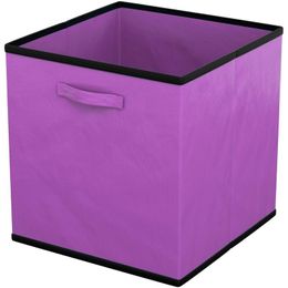 Intirilife 6x faltbare Aufbewahrungs-Stoffbox in Lila - Sammelbox zum Kombinieren mit Schränken oder Regalen - purple