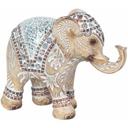 Signes Grimalt - Elefantenfigur Figuren Elefant mit afrikanischen Spiegeln und braunen Elefanten 7x16x13cm 22392 - Marrón