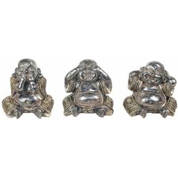 Signes Grimalt - Buddha -Figurenfiguren Buddha 3 verschiedene Set 3U Buddha Platte 11x13x13cm 20265 - Plateado