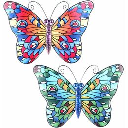 Wand Adorno Garden Schmetterling 2 verschiedene mehrfarbige Garten 38x24x1cm 16695 - Multicolor - Signes Grimalt