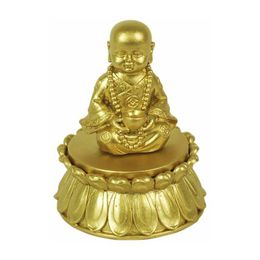 Signes Grimalt - Buddha -Figurenfiguren Buddha mit Golden Box Golden Buddles 8x8x11cm 20105 - Dorado