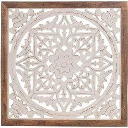 Signes Grimalt - Wand Adorno Tisch Mosaische Ornament weiße Holz 3x63x63cm 28480 - Blanco