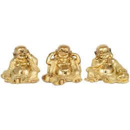 Signes Grimalt - Buddha -Figurenfiguren Golden Small Buddhas 3U Buddhas 7x10x9cm 22595 - Dorado