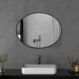 Wandspiegel Schwarz Oval 50x70cm Badspiegel 70x50cm Wand Spiegel Schwarz Badspiegel Metallrahmen Kosmetikspiegel
