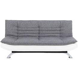 ebuy24 Fanny Schlafsofa in hellgrau und weissen Design.