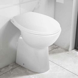 Sweiko - Hohe Spülrandlose Toilette Soft-Close 7 cm Höher Keramik Weiß FF145779DE