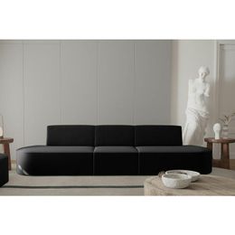 Fun Moebel - Sofa Designersofa 3-Sitzer milot in Stoff Opera Velvet Schwarz