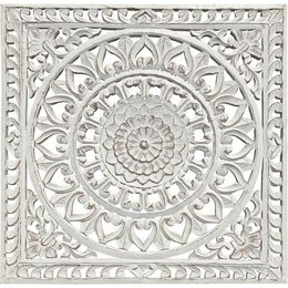 Signes Grimalt Wand Adorno Tisch Mosaische Ornament weiße Holzplatten 90x90x2cm 24055 - Blanco