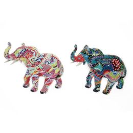 Signes Grimalt - Elefantenfigur Figuren Elefant Abbildung 2 Einheiten mehrfarbiger Tier 9x5x10cm 27274 - Multicolor