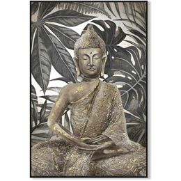 Signes Grimalt - Wand Adorno Tisch Buddha Palmeras Schwarze Bilder schwarz 92x5x62cm 28060 - Negro