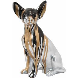 Signes Grimalt - Hundefigur Figuren Abbildung Chiuaua Hund Silbertiere 11x16x26cm 28703 - Plateado